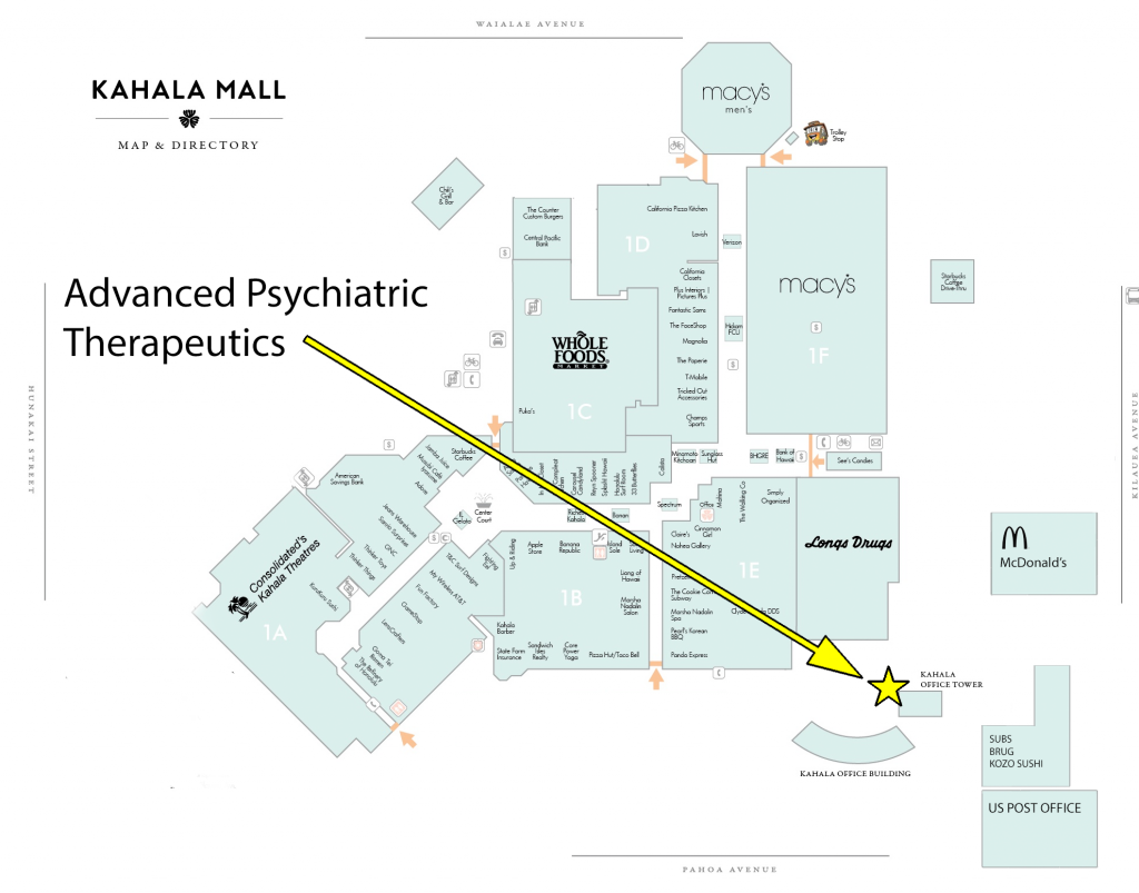 KAHALA MAP & DIRECTIONS – Advanced Psychiatric Therapeutics